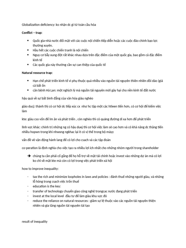 Globalization Deficiency | PDF