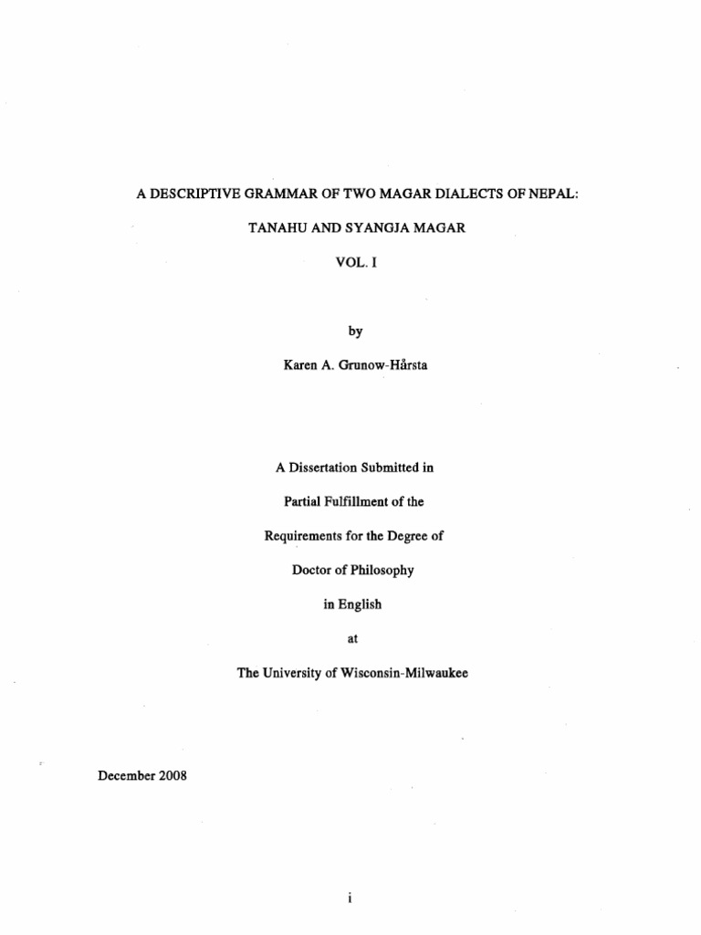 A Descriptive Grammar of Two M | PDF | Verb | Grammatical Tense