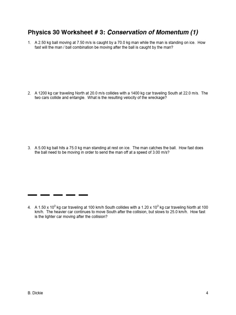 Hw 9 Conservation of Momentum | PDF