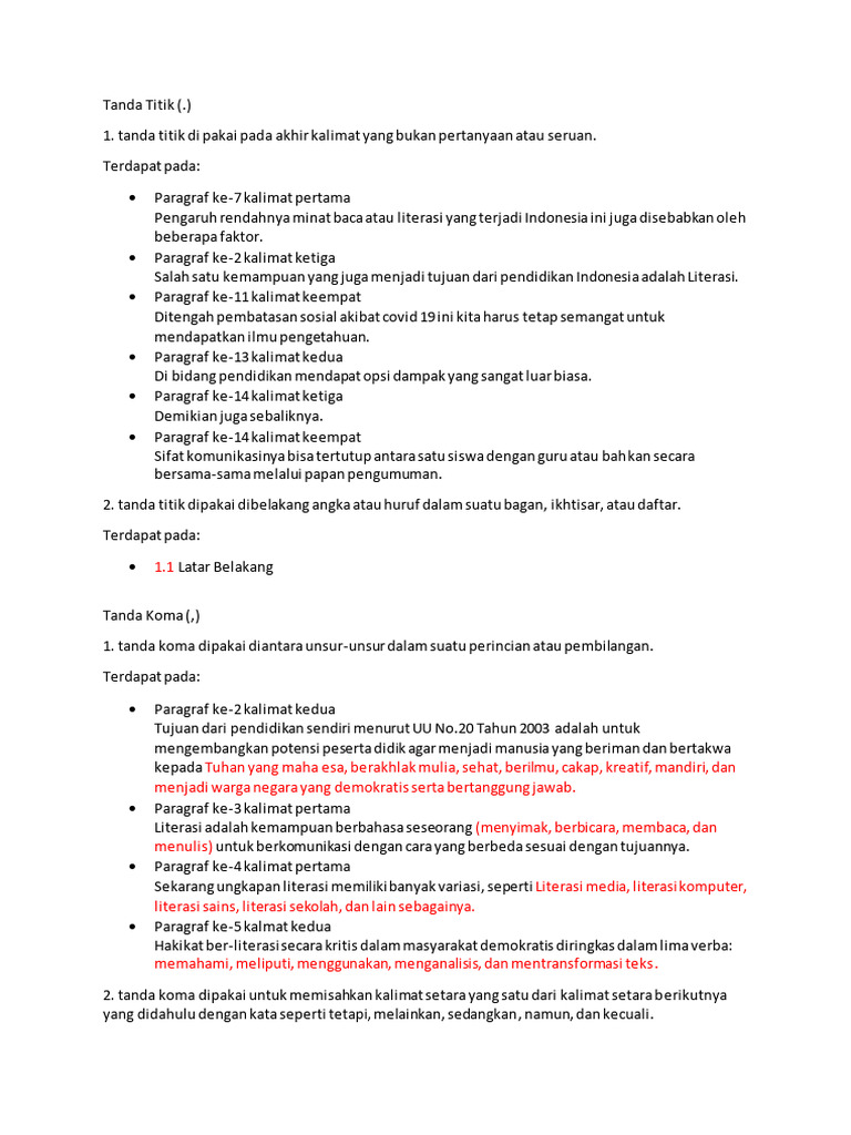 Fungsi Tanda Titik | PDF