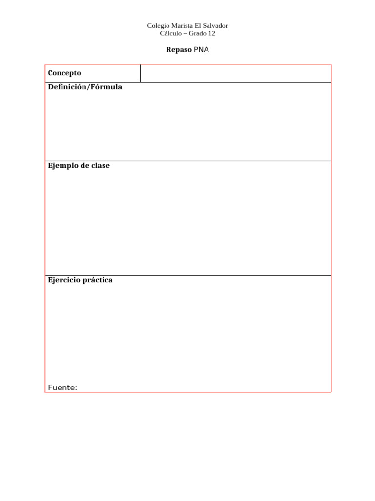 Repaso PNA Template | PDF