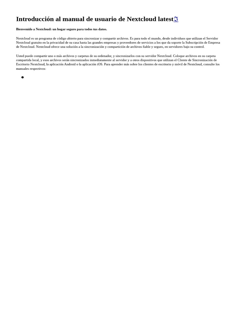 Manual de Nextcloud Ultima Version | PDF | Archivo de computadora | Software de la aplicacion