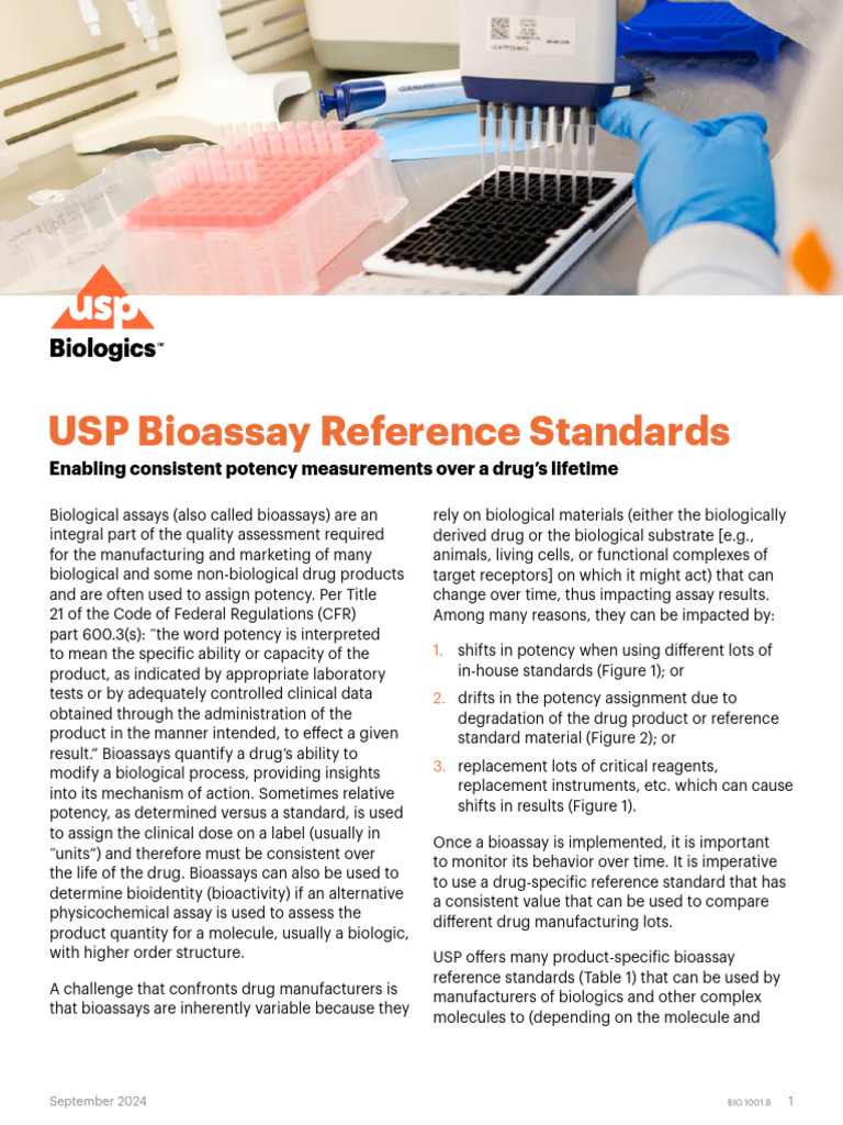 USP Bioassay Reference Standards | PDF | Assay | Life Sciences