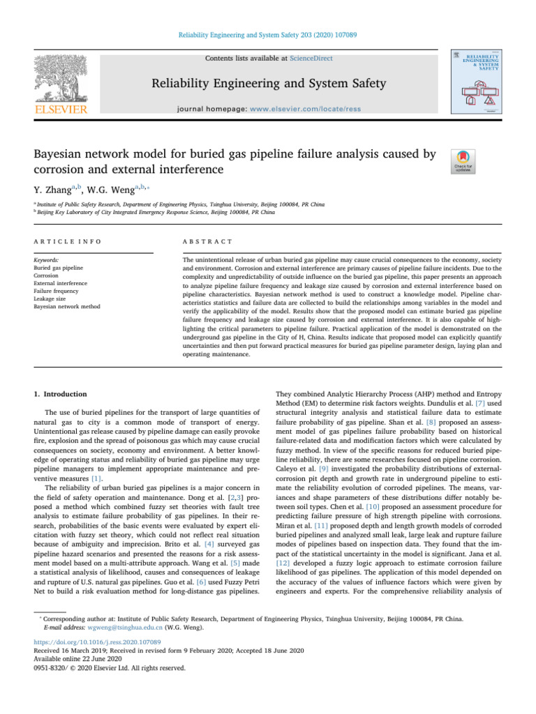 Bayesian Network Model For Buried Gas Pipeline Failure Analysis Caused by | PDF | Bayesian ...