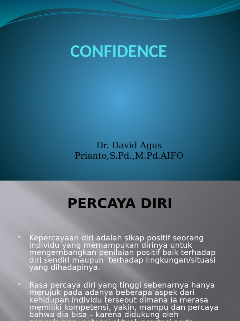 Pertemuan 6 - Self Confidence | PDF | Pengembangan Diri | Gaya Hidup