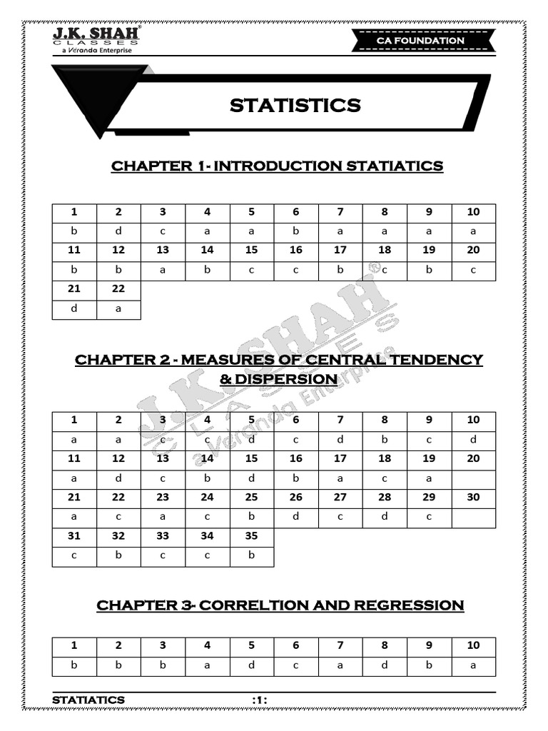 Statistics Revision Solution | PDF