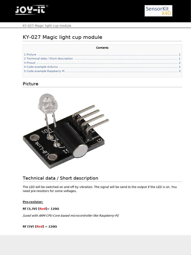 KY-027-Joy-IT | PDF | Arduino | Raspberry Pi