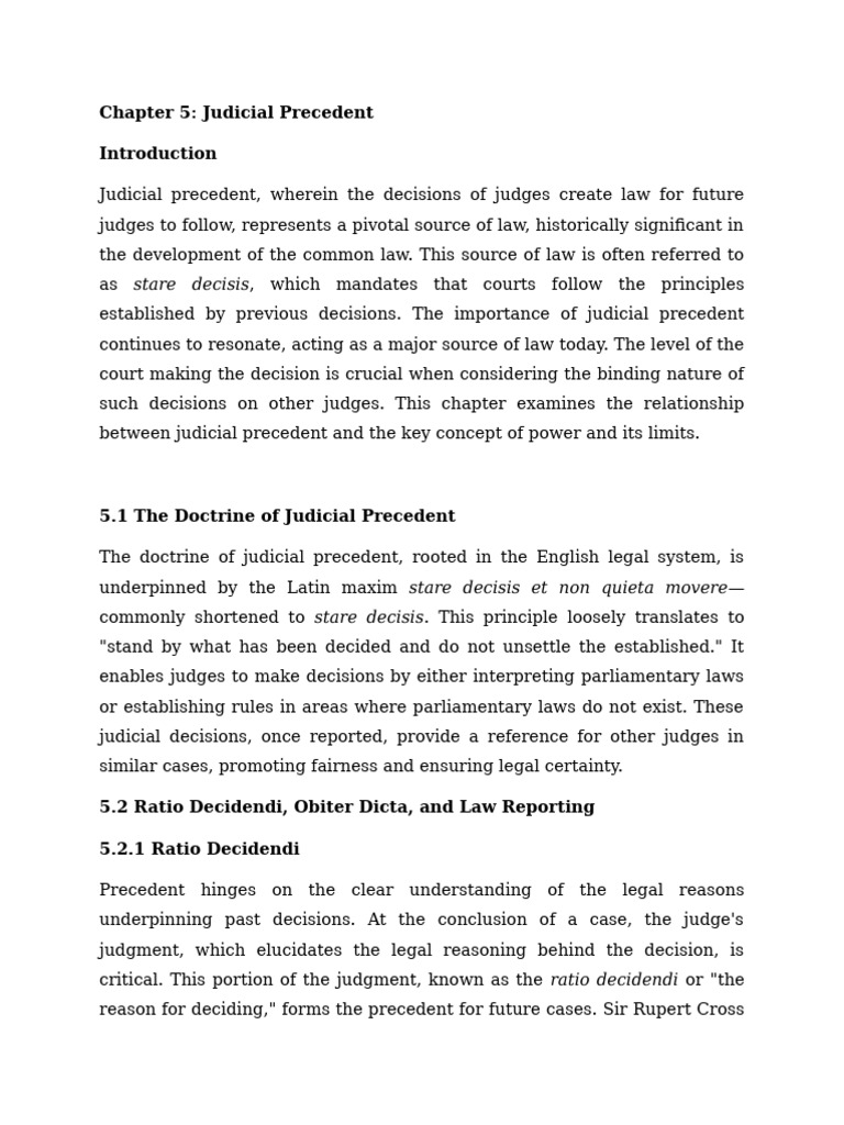 CH 5 Judicial Precedent | PDF | Precedent | Appeal