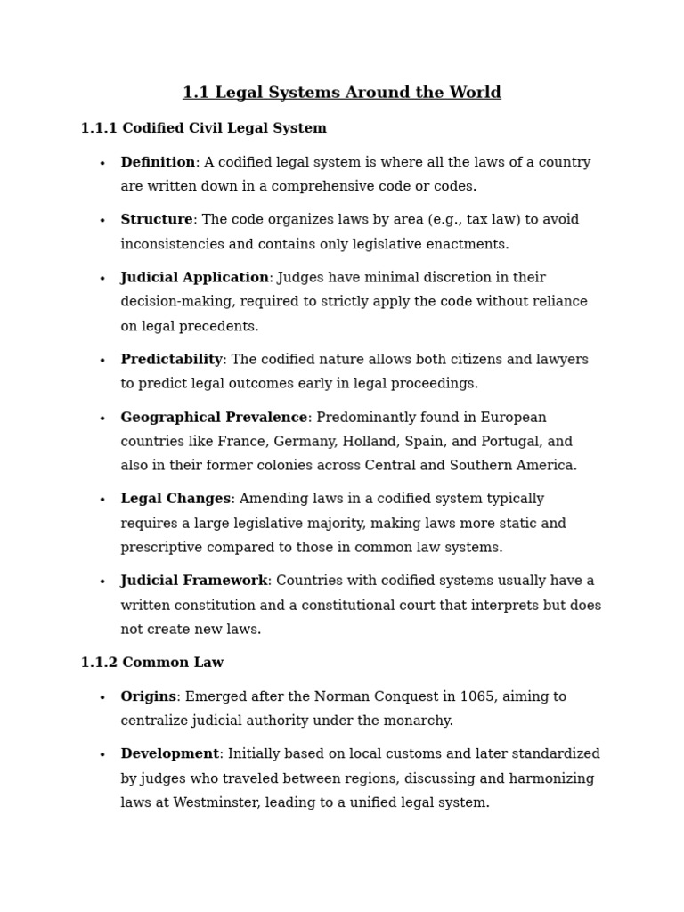 Chapter 1 Notes Legal Systems Around The World | PDF | Justice | Crime ...