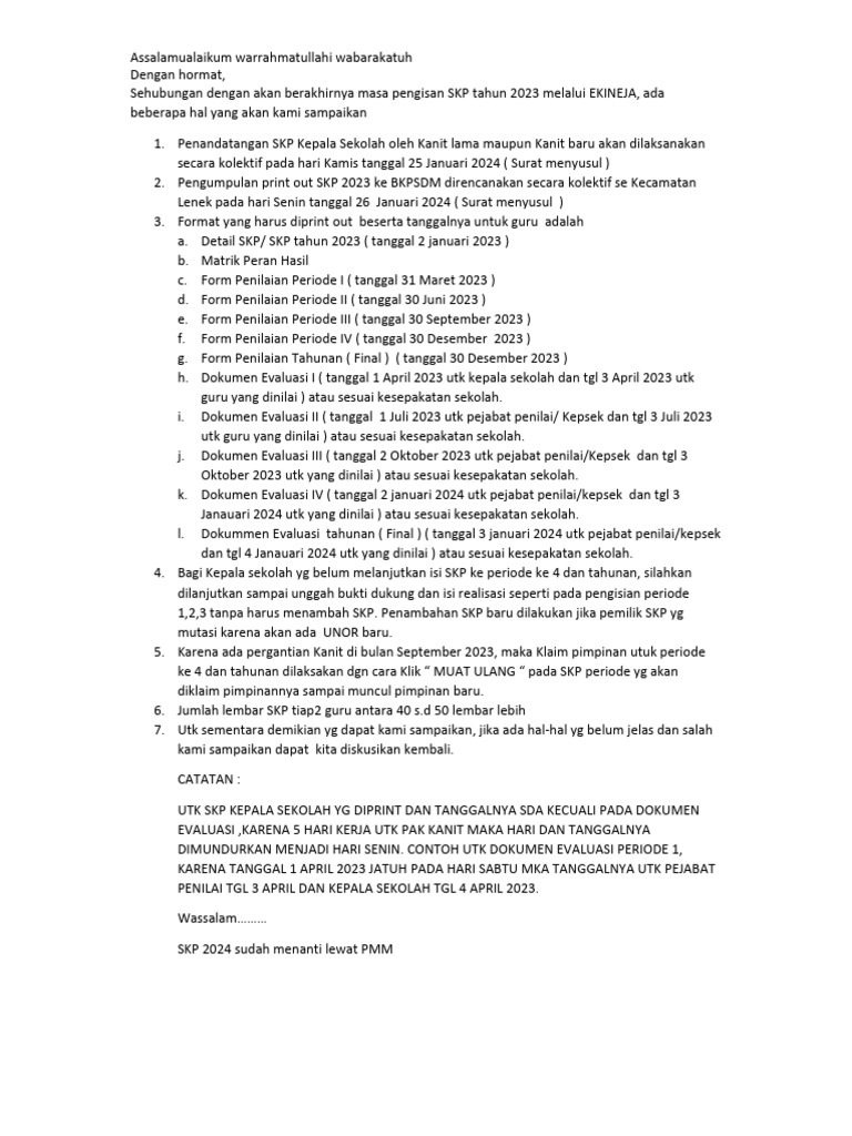 Settingan Tanggal Print SKP 2023 | PDF