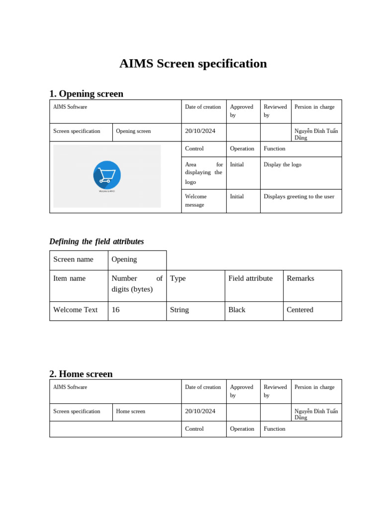 AIMS Screen Specification | PDF | Invoice | Software