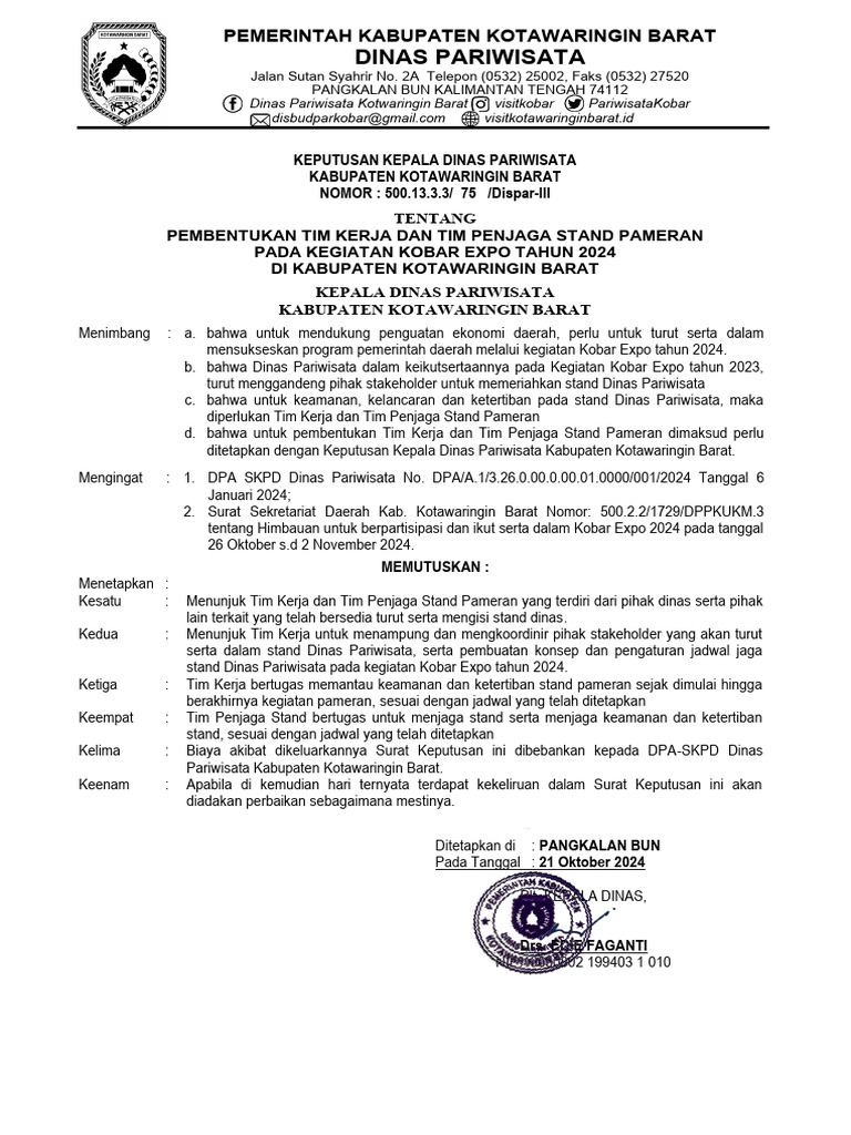 Tim Pameran Kobar Expo 2024 | PDF