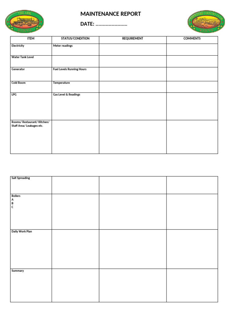 Ark-Maintenance Report Sheet | PDF | Technology & Engineering
