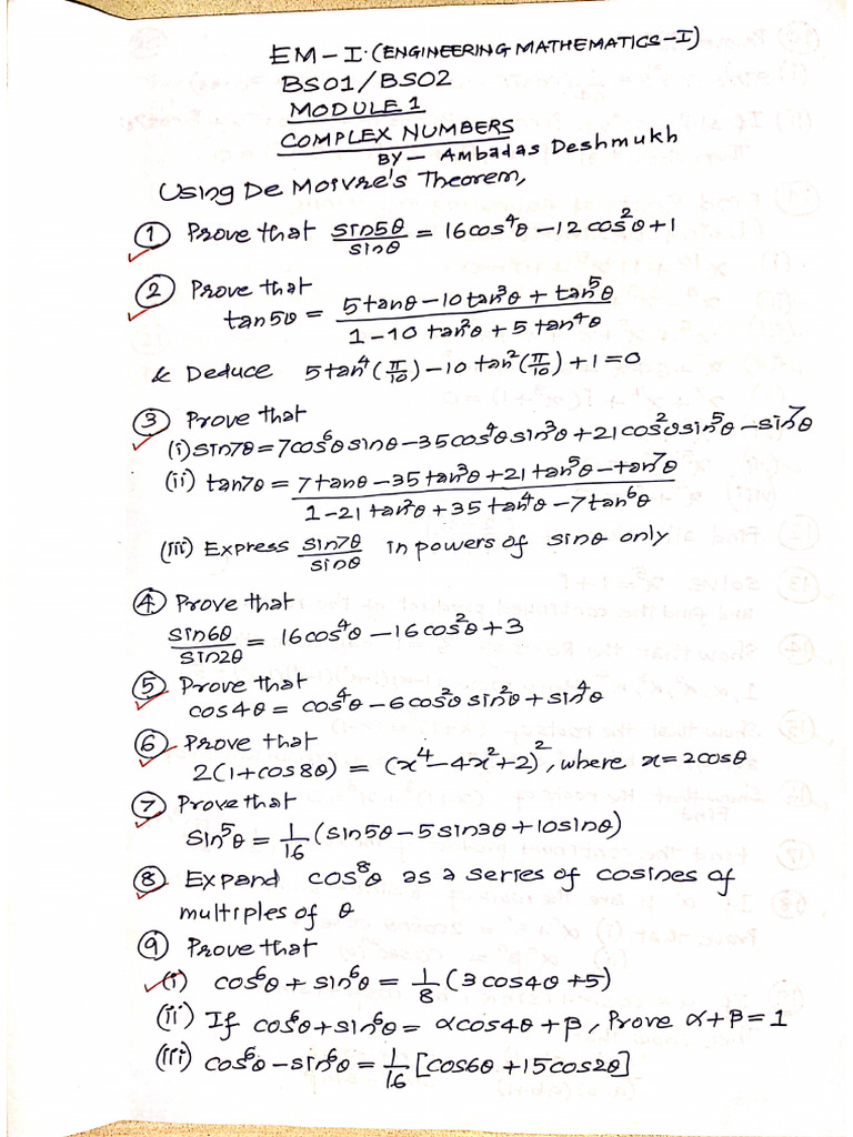 BS01 EM-I Question Bank AVD | PDF