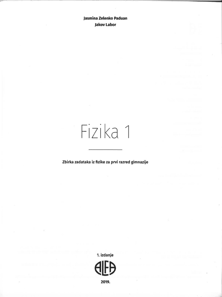Fizika 1 Zbirka | PDF