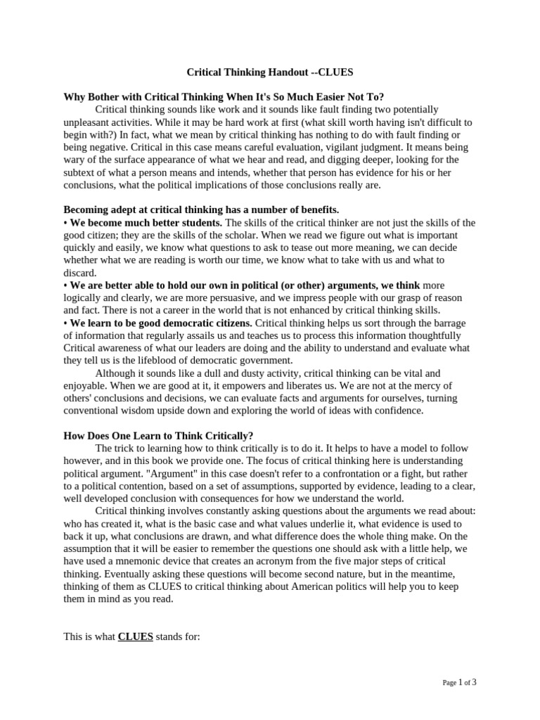 Mastering Critical Thinking Skills | PDF | Critical Thinking | Argument