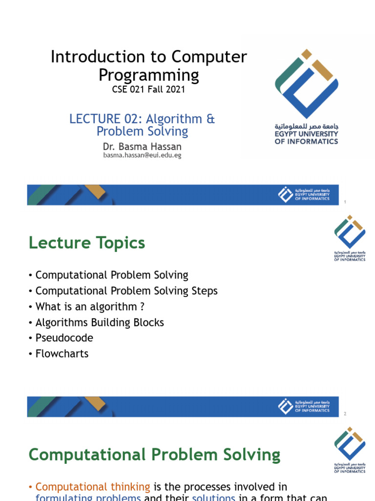 CSE 021 - Lec02 - Prob. Solving - 02.11.21 | PDF | Algorithms ...