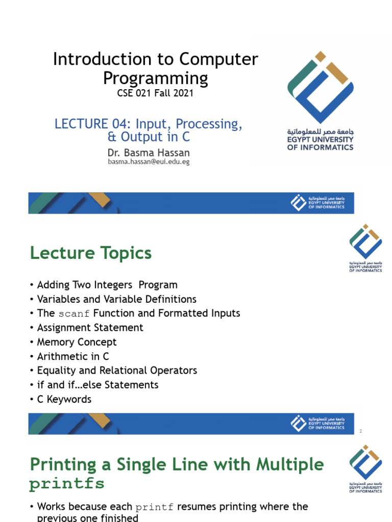 Intro to C Programming Basics | PDF | Integer (Computer Science) | Computer Programming