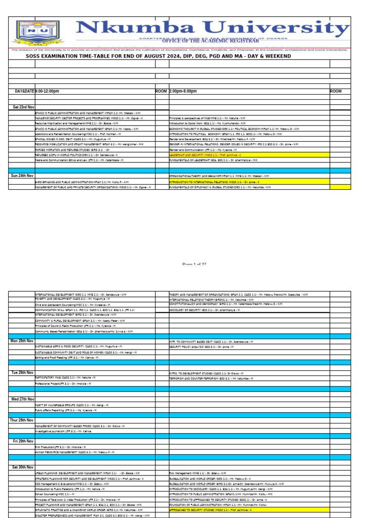 SoSs Aug 2024 Exam TT - Day - WKD | PDF | Politics | Social Science