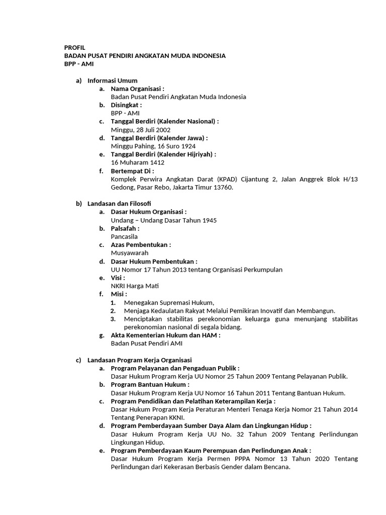 Contoh Profile Organisasi | PDF | Ilmu Sosial