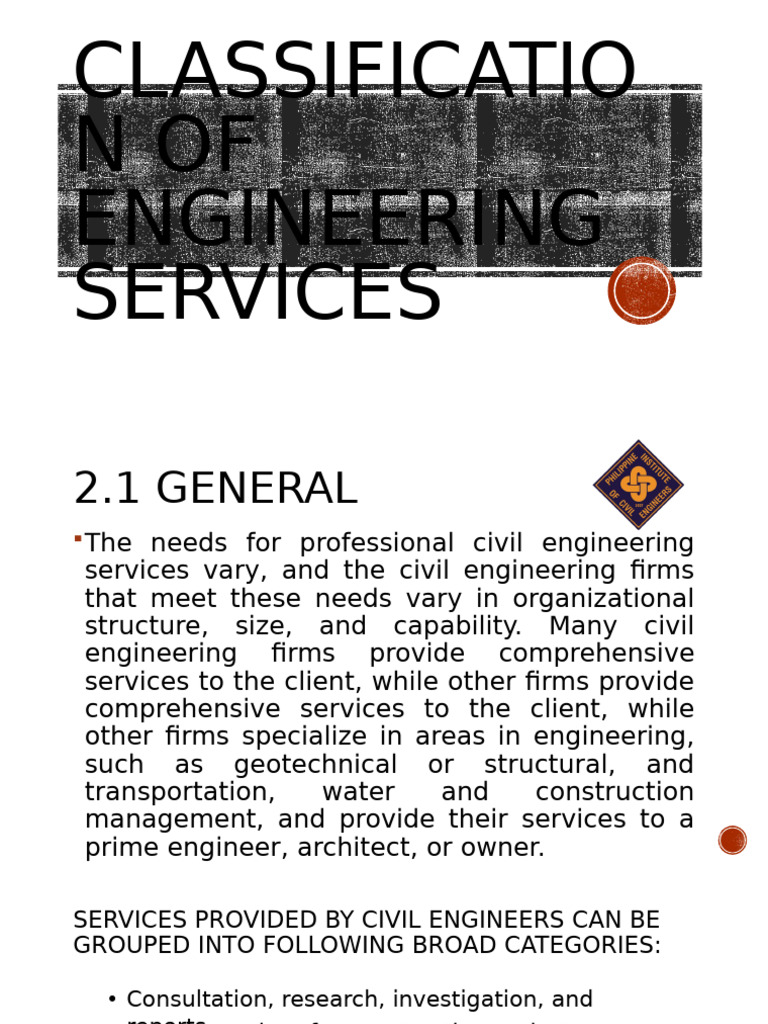 Classification of Engineering Services | PDF | Real Estate Appraisal ...