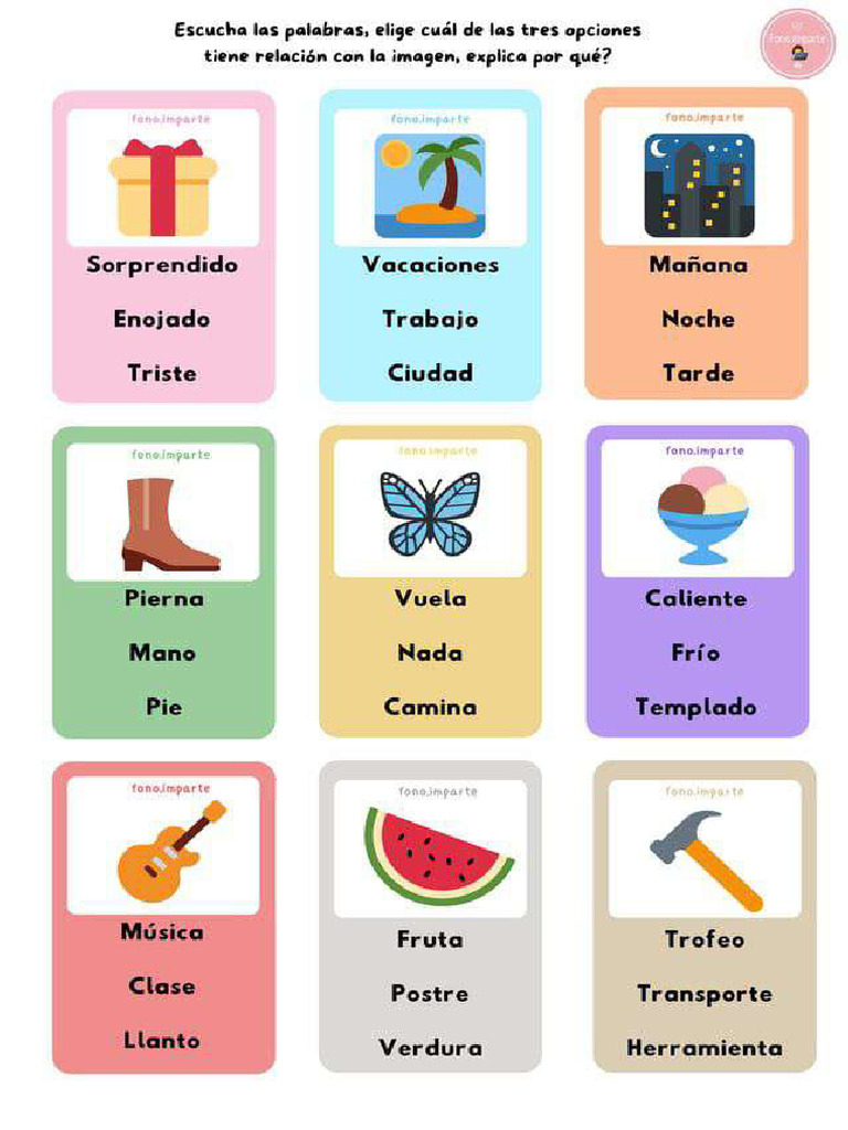 TARJETAS EXPRESION ORAL PDF 20 638 | PDF