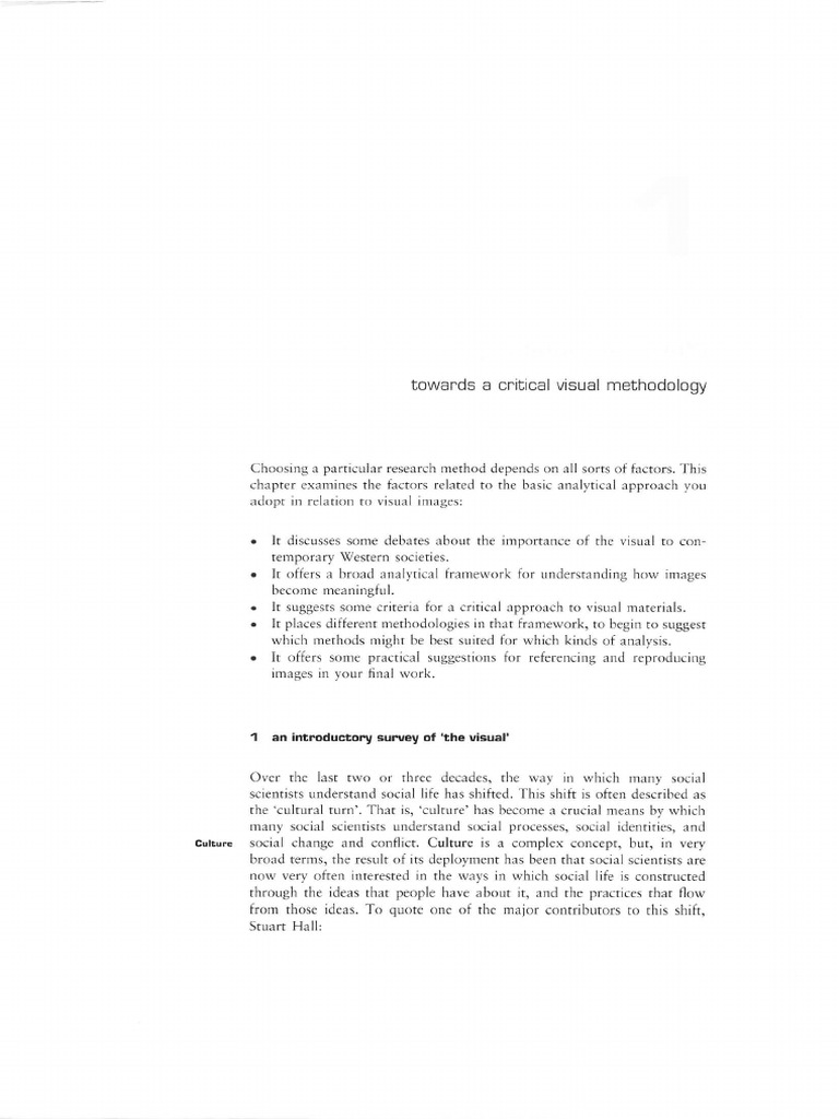 Rose - Visual Methodologies CH 1 | PDF | Image | Methodology
