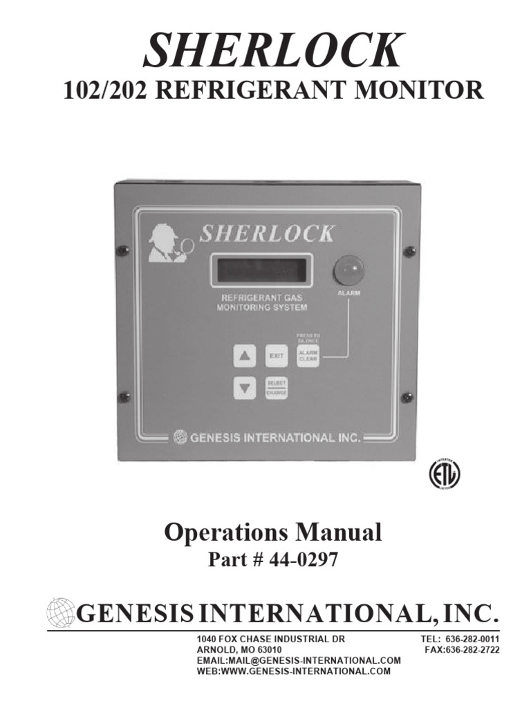 The Sherlock Refrigerant Gas Monitor | PDF | Sensor | Relay