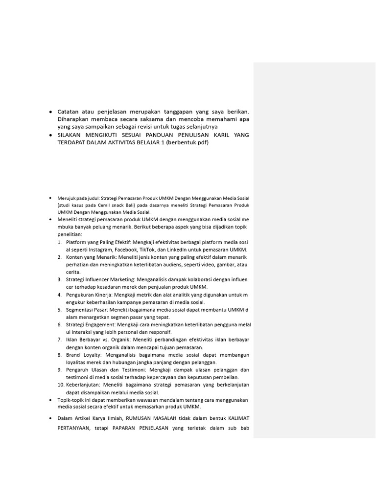 Tanggapan Tugas 1 Ni Putu Eni Parwati - 2024.2 | PDF | Bisnis