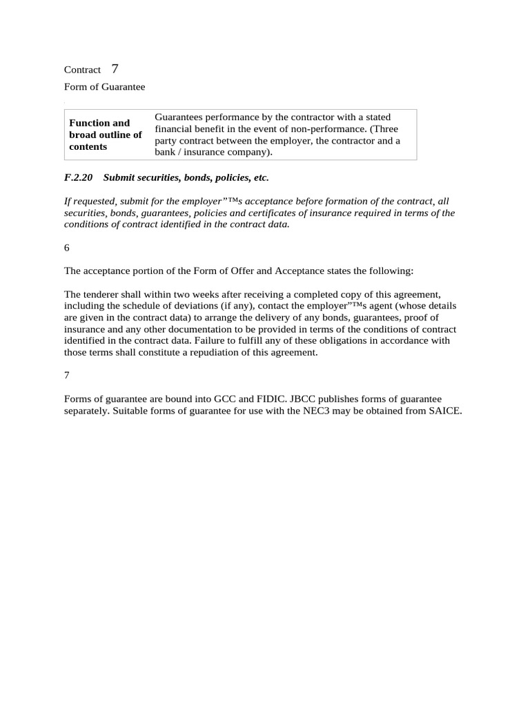 Contractor Performance Guarantee Overview | PDF