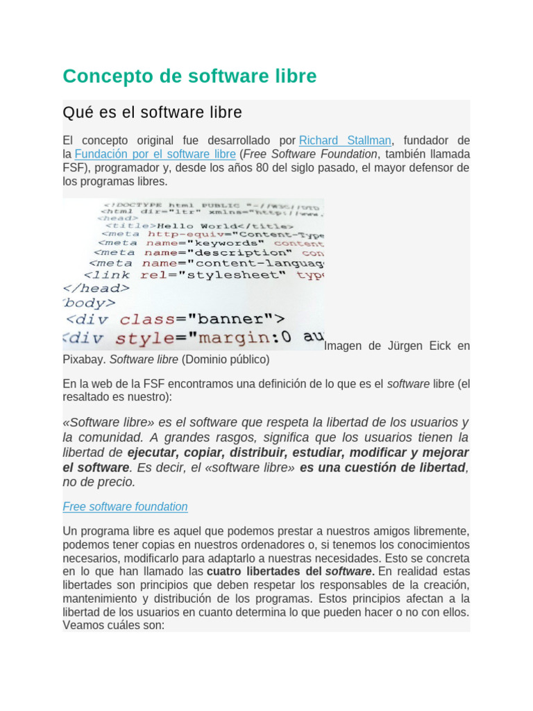 Libertades Del Software | PDF | Software libre | Ñu