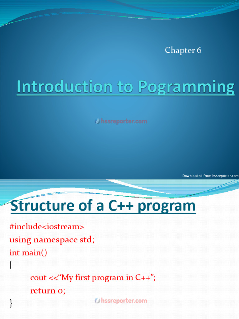 Hssreporter - Com - 06 Introduction To Programming | PDF | Namespace | C++