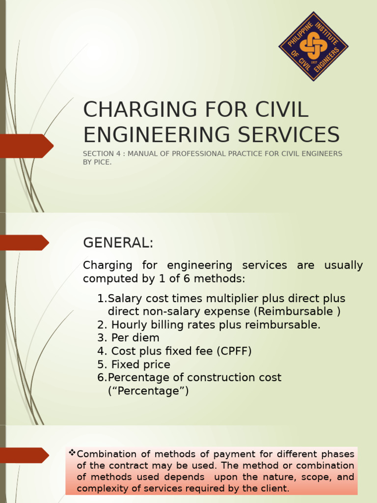 Charging Methods for Civil Engineering | PDF | Per Diem | Salary