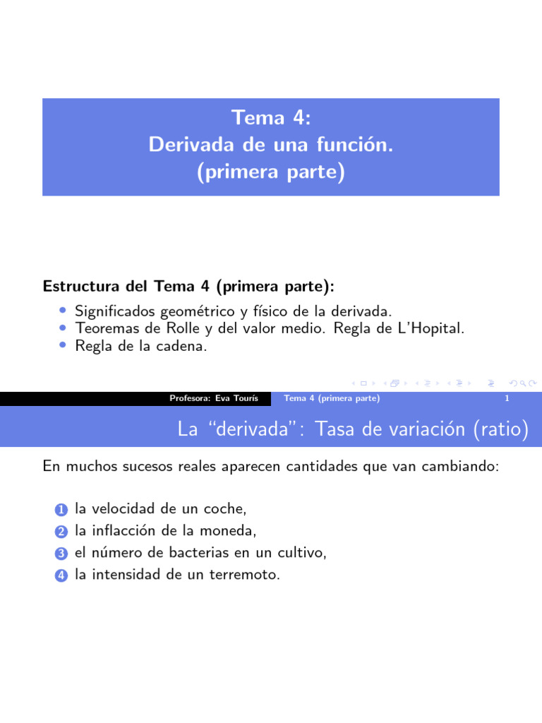 Tema4 Primera Parte | PDF | Derivado | Óptica