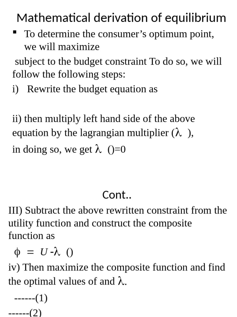 Mathematical Derivation of Equilibrium Shime Part 2 | PDF | Utility ...