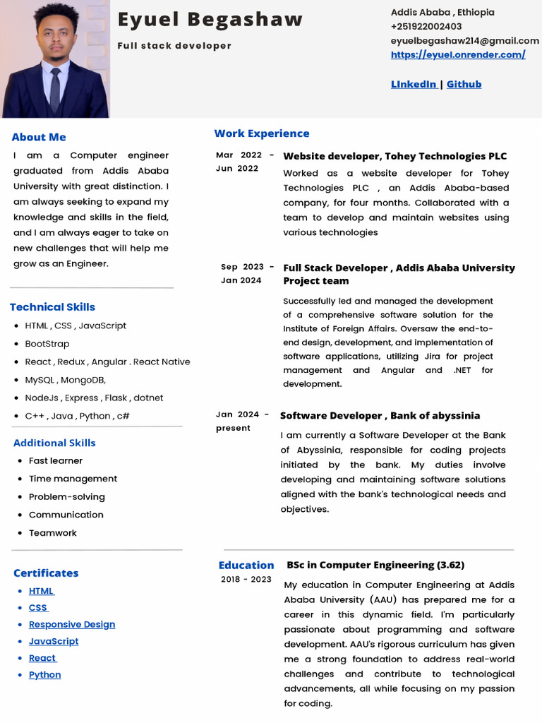 Ey Uel Beg A Shaw Resume | PDF