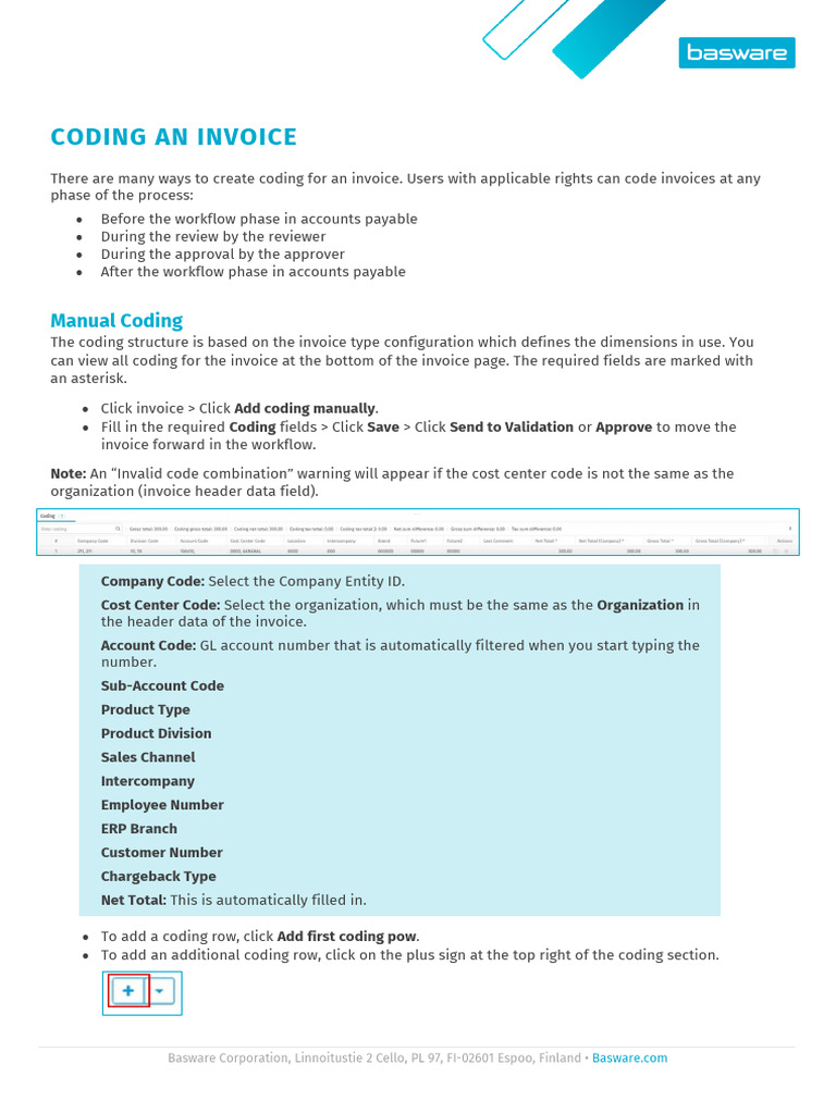 15 - Coding An Invoice | PDF | Microsoft Excel | Accounts Payable