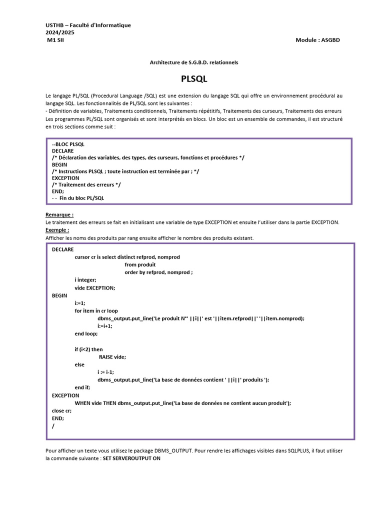 TP 4 | PDF | SQL | PL/SQL
