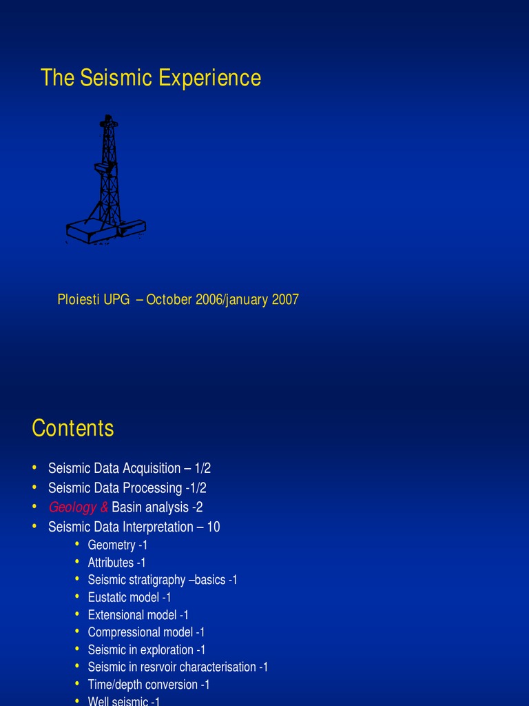 The Seismic Experience | PDF | Reflection Seismology | Petroleum Reservoir