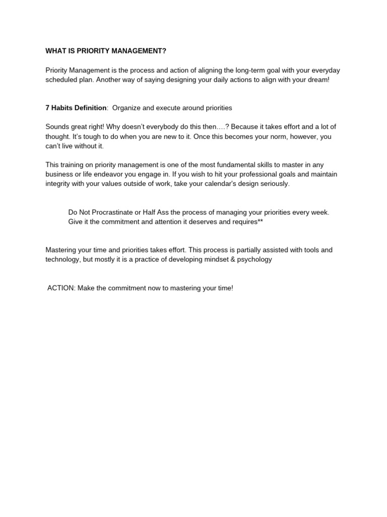 Mastering Priority Management Skills | PDF