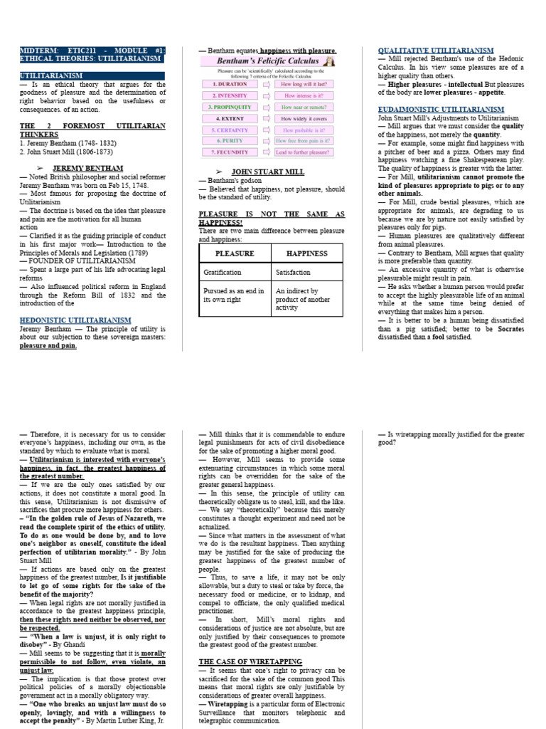 M ETIC211 W7 W10 (Unlocked) | PDF | Utilitarianism | Natural Law