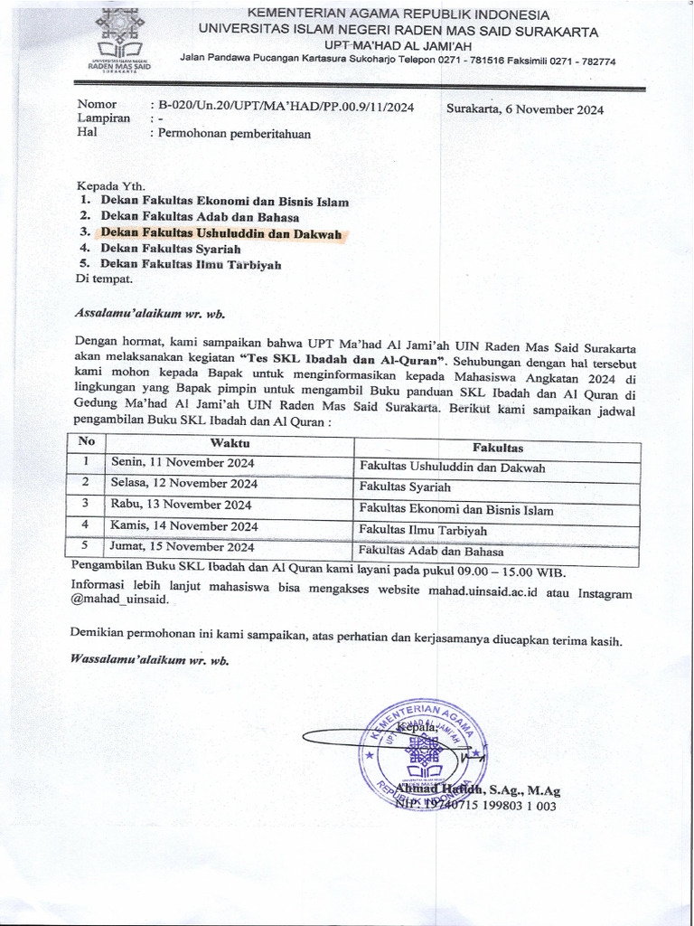 PEMBERITAHUAN PENGAMBILAN BUKU PANDUAN SKL_0001 | PDF