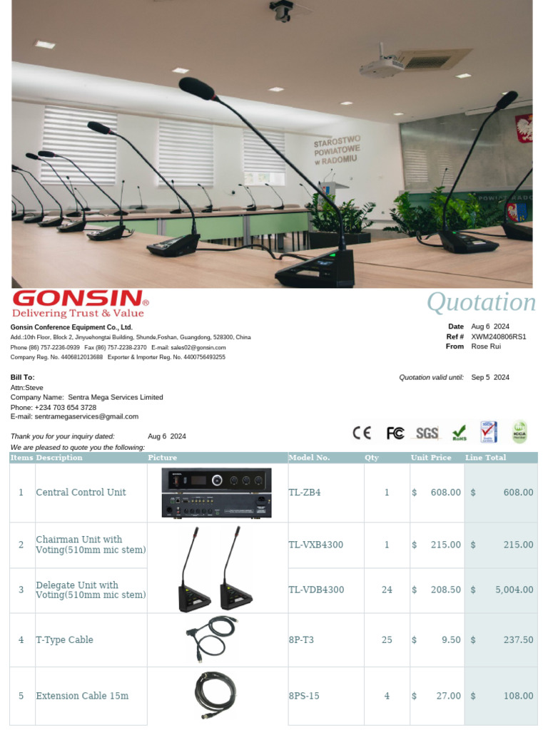 Gonsin Bill With 2 Cameras | PDF | Telecommunications | Electronics