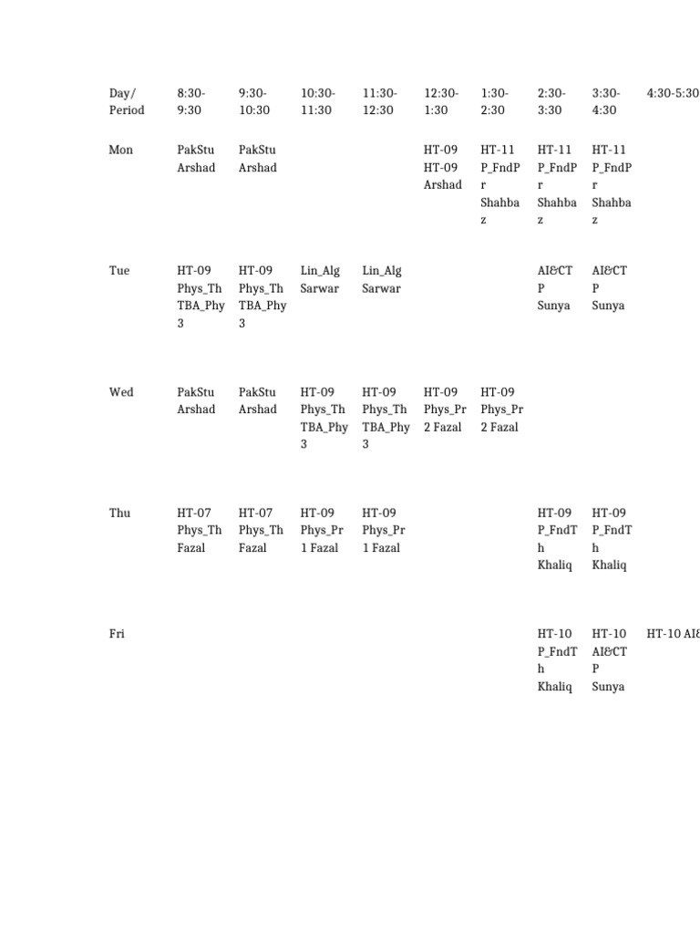 CS1A_Timetable_Full | PDF