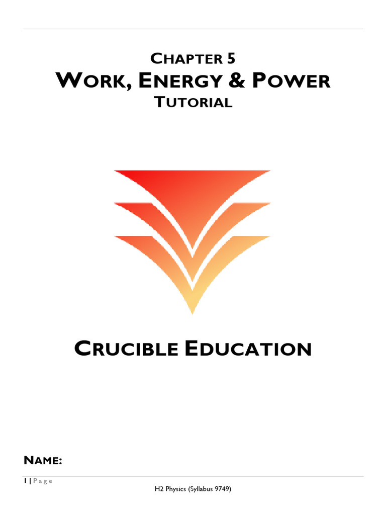 H2 Physics Work, Energy & Power Guide | PDF