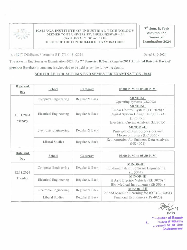 Exam Schedule B.tech 7th Semester | PDF Exam Schedule B.tech 7th Semester | PDF