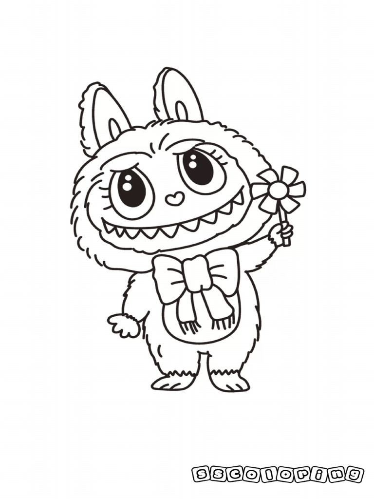 Labubu Coloring Pages 3 Scaled | PDF