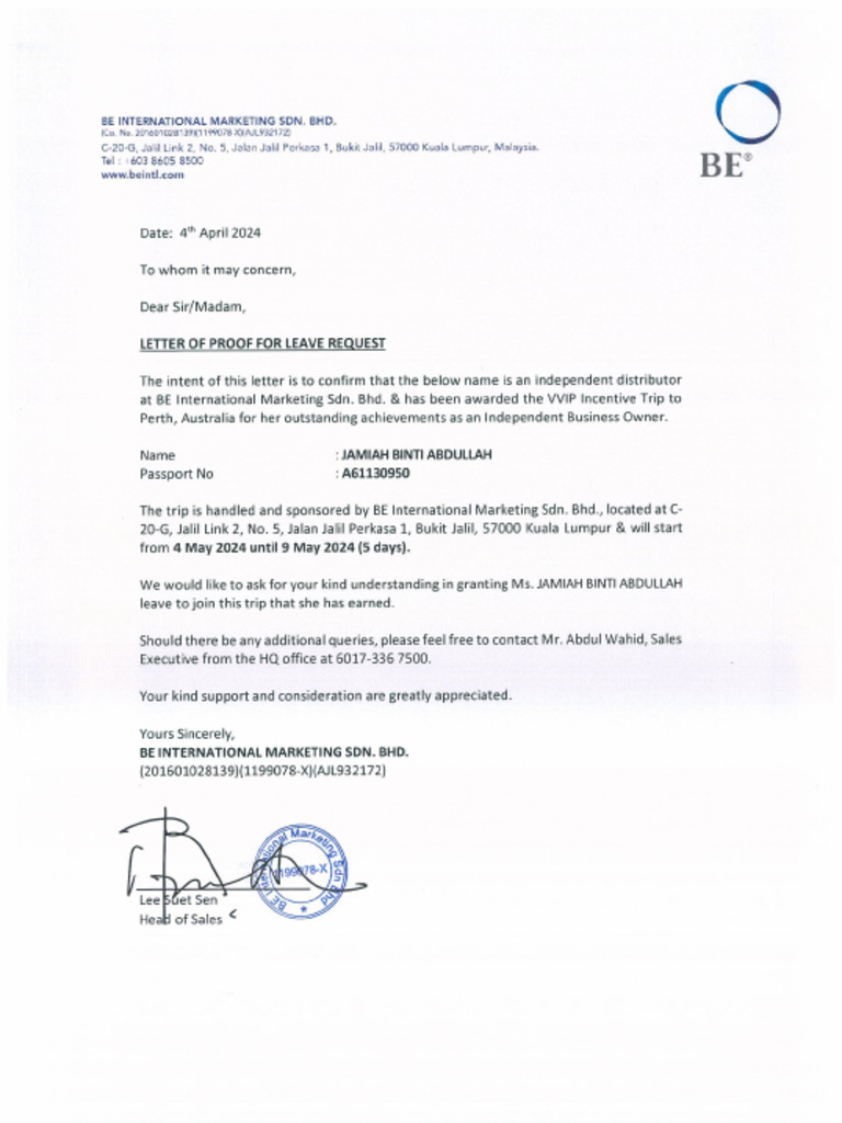 BE Letter | PDF
