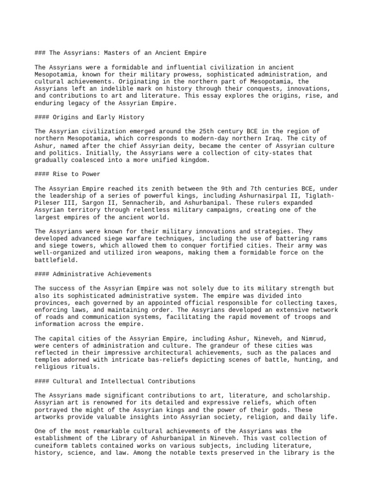 The Assyrians Masters of An Ancient Empire | PDF | Assyria | Ancient ...