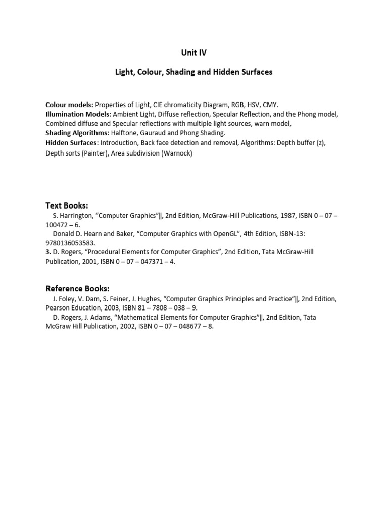CG Unit IV Handwritten Notes | PDF | Image Scanner | Computer Graphics